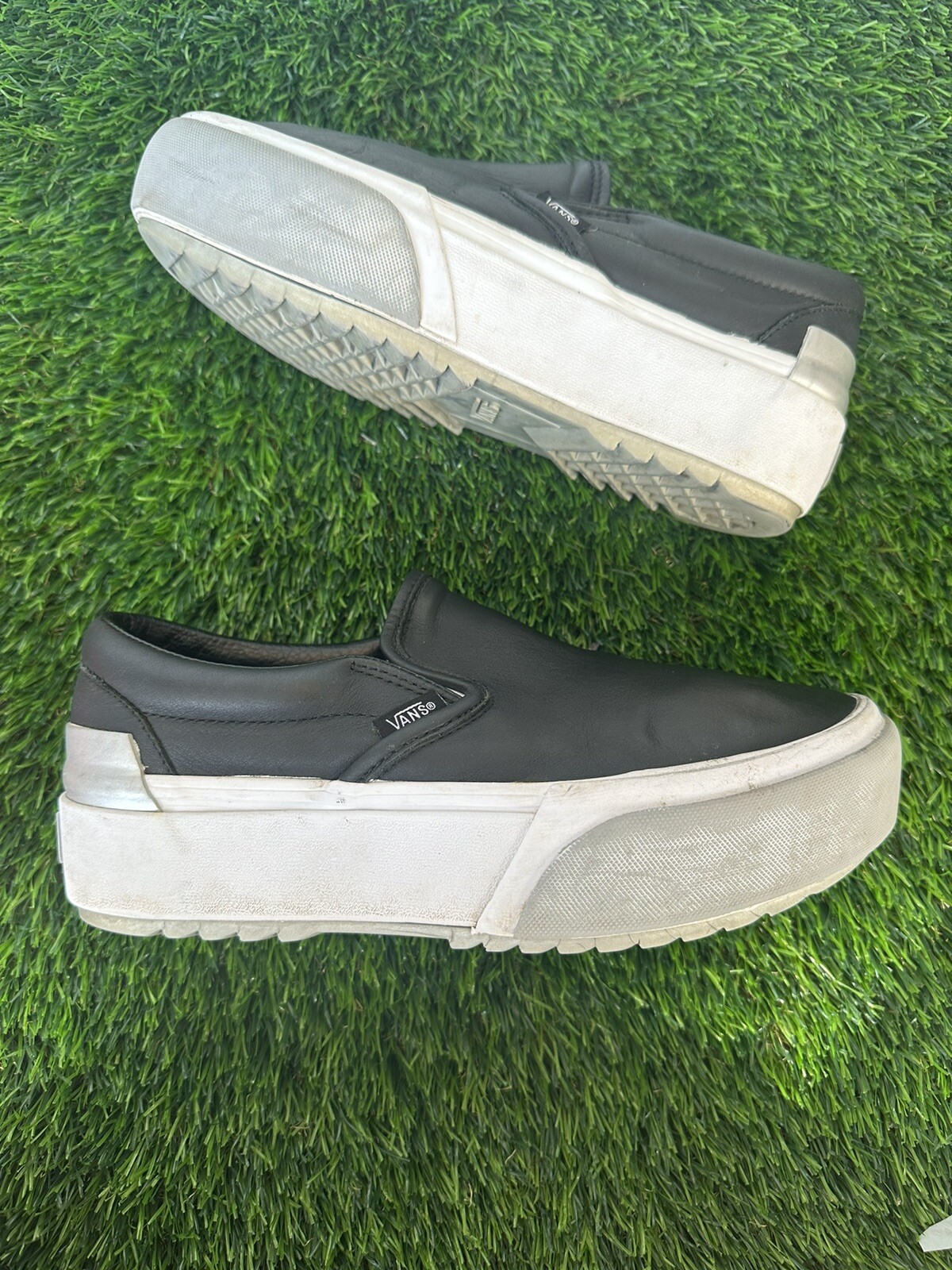 Vans PLATFORM RARE Classic LEATHER Slip On Men 6 Woma… - Gem