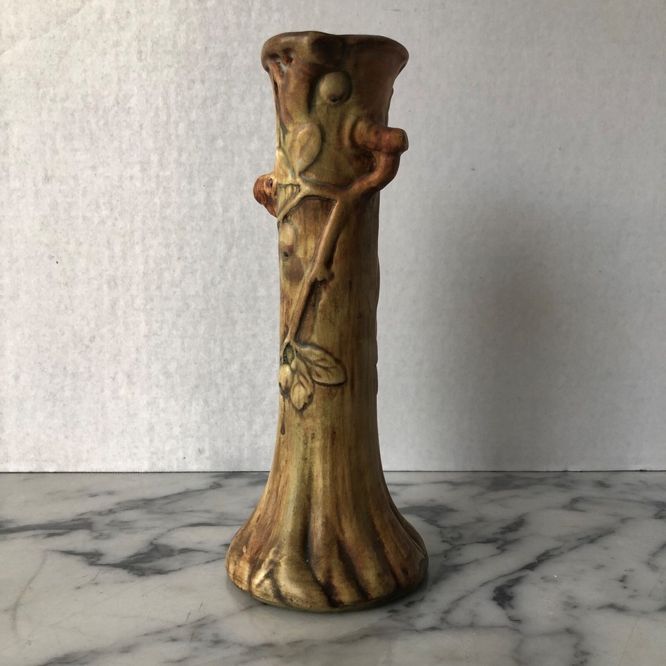 Vintage WELLER POTTERY bud vase WOODCRAFT APPLE TREE xlnt WOW! | eBay