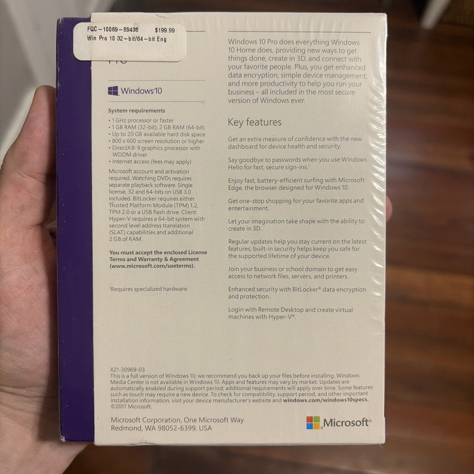 Microsoft Windows 10 Pro 32/64 Bit Sealed Retail Package USB Flash ...