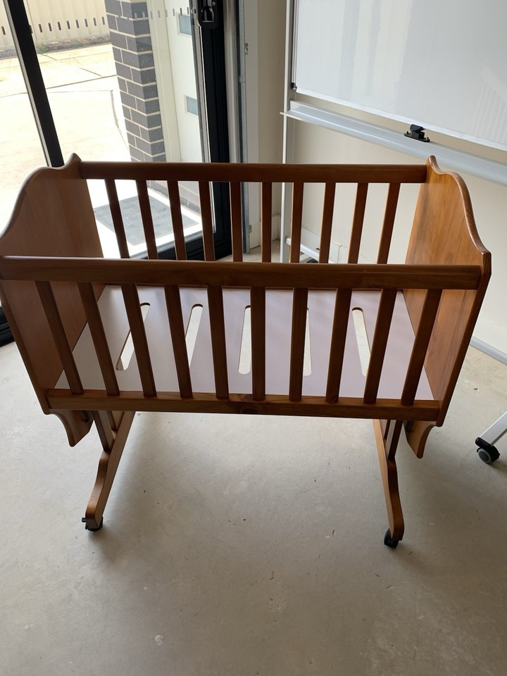Wooden Rocking Baby Cradle | eBay Australia