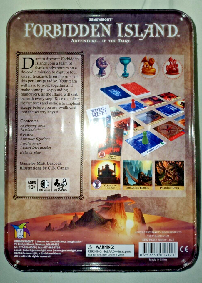 Gamewright Forbidden Island Board Game - 317 9781936011155| eBay