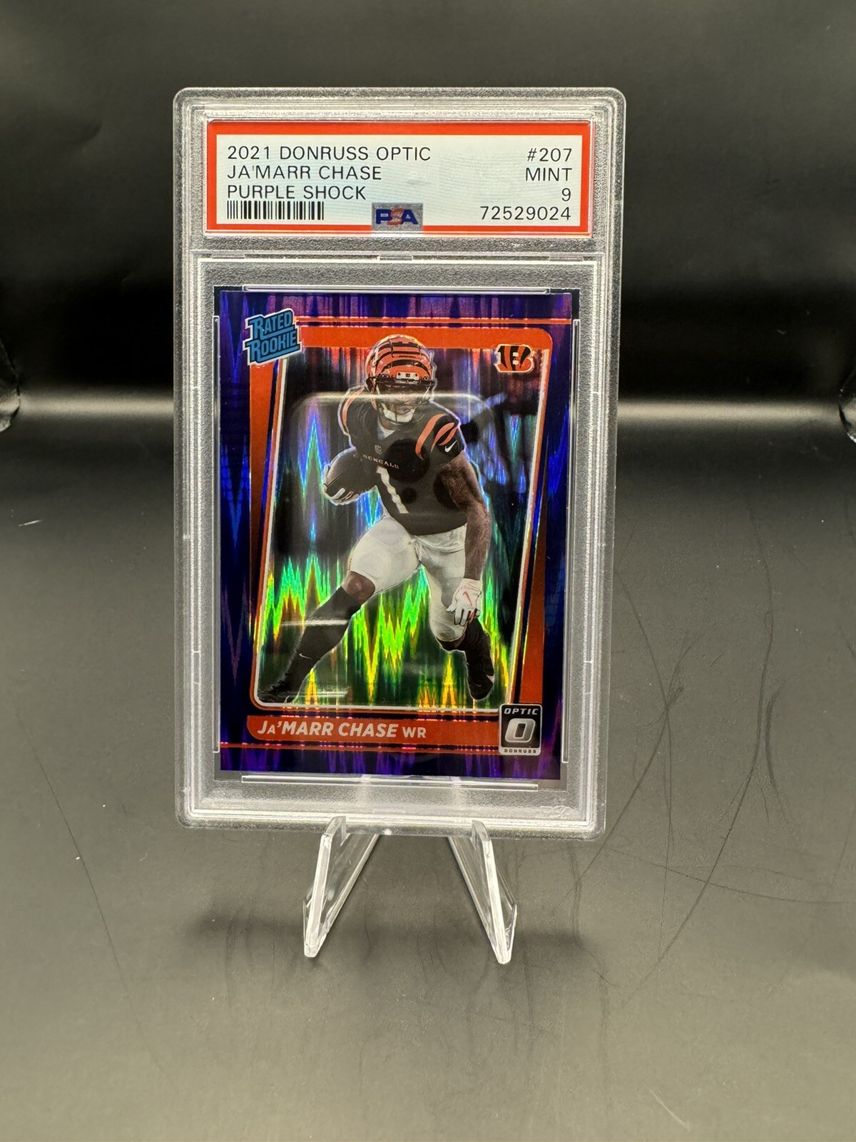 2021 Donruss Optic #207 Ja'Marr Chase Rookie Purple Shock PSA 9 Mint ...