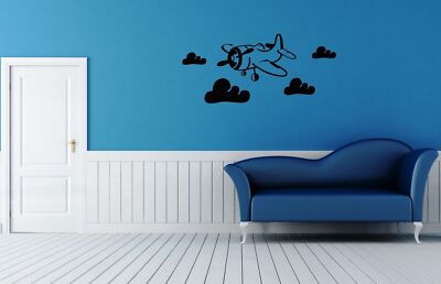 Wall Stickers Vinyl Decal Aircraft Air For Kids Clouds Nursery ig1527 ...