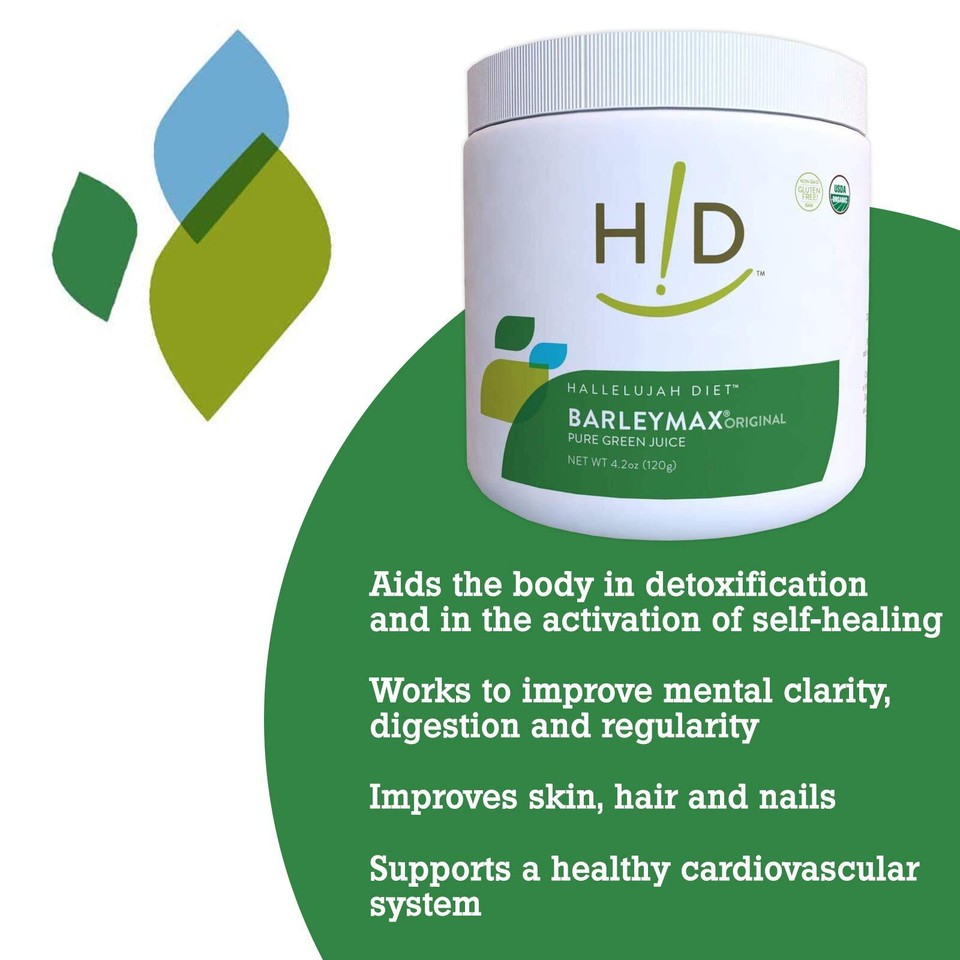 Hallelujah Diet Organic BarleyMax - Barley and Alfalfa Grass Juice ...