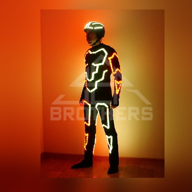 Tron LED costume and LED Helmet for Flyboard show. Model Defender ...
