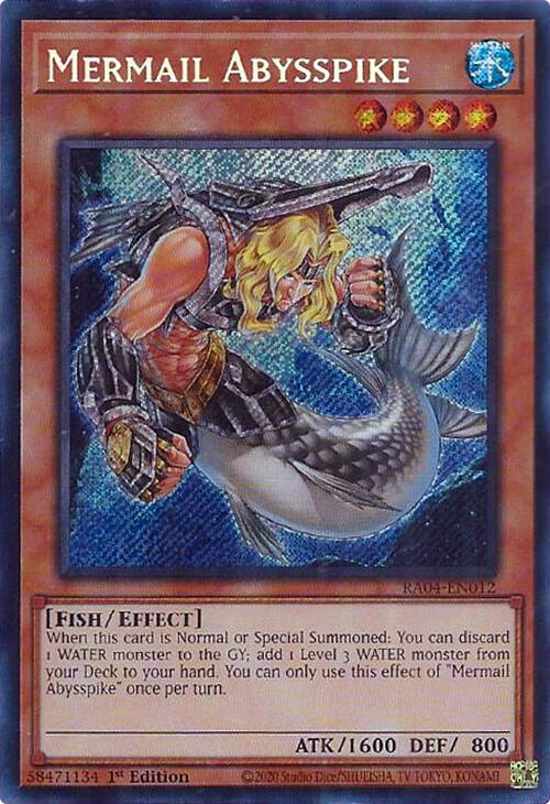 Mermail Abysspike (Secret Rare) RA04-EN012 Quarter Century Stampede 1st ...