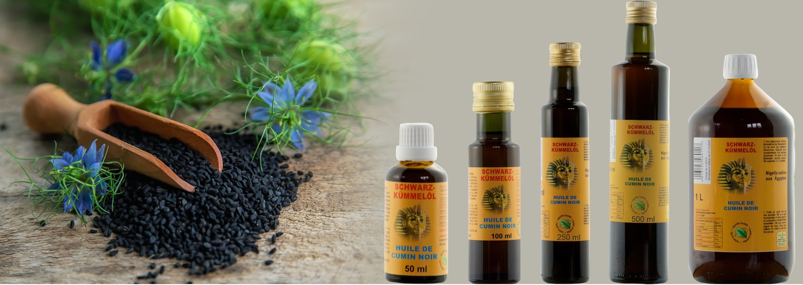 Huile de cumin noir Nigella Sativa d'Egypte 50 ml pressée à froid pure ...