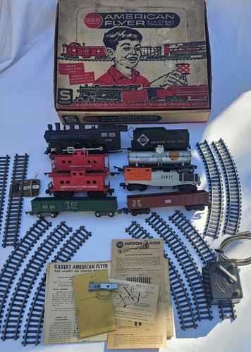 Vintage A.C. Gilbert Co S Gauge American Flyer Electric Train Set w/Box ...