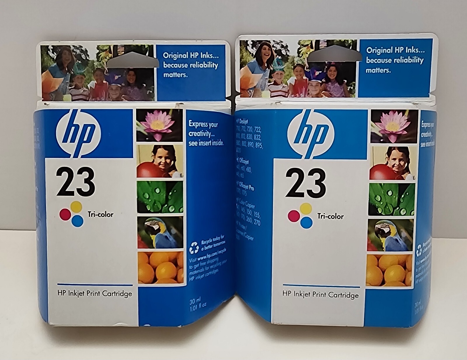 Lot of 2 HP Inkjet Print Cartridge 23 Tri-Color Ink New Expired 2009 ...