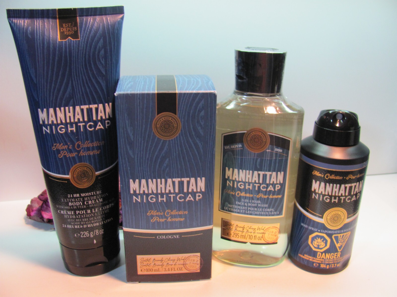 Bath and Body Works 4 Men's Manhattan Nightcap Cologne, Spray, Cream ...