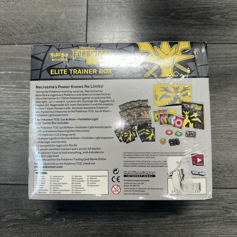 Pokemon Sun & Moon Forbidden Light Elite Trainer Box NEW & FACTORY ...
