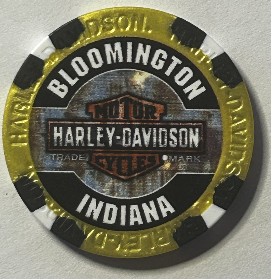 Harley Davidson of Bloomington Wide Print Poker Chip Metallic Yellow | eBay
