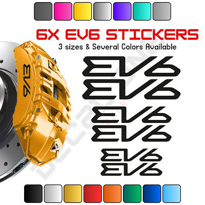 6x EV6 HIGH QUALITY Brake Caliper Decals / Car Brake Caliper Stickers ...