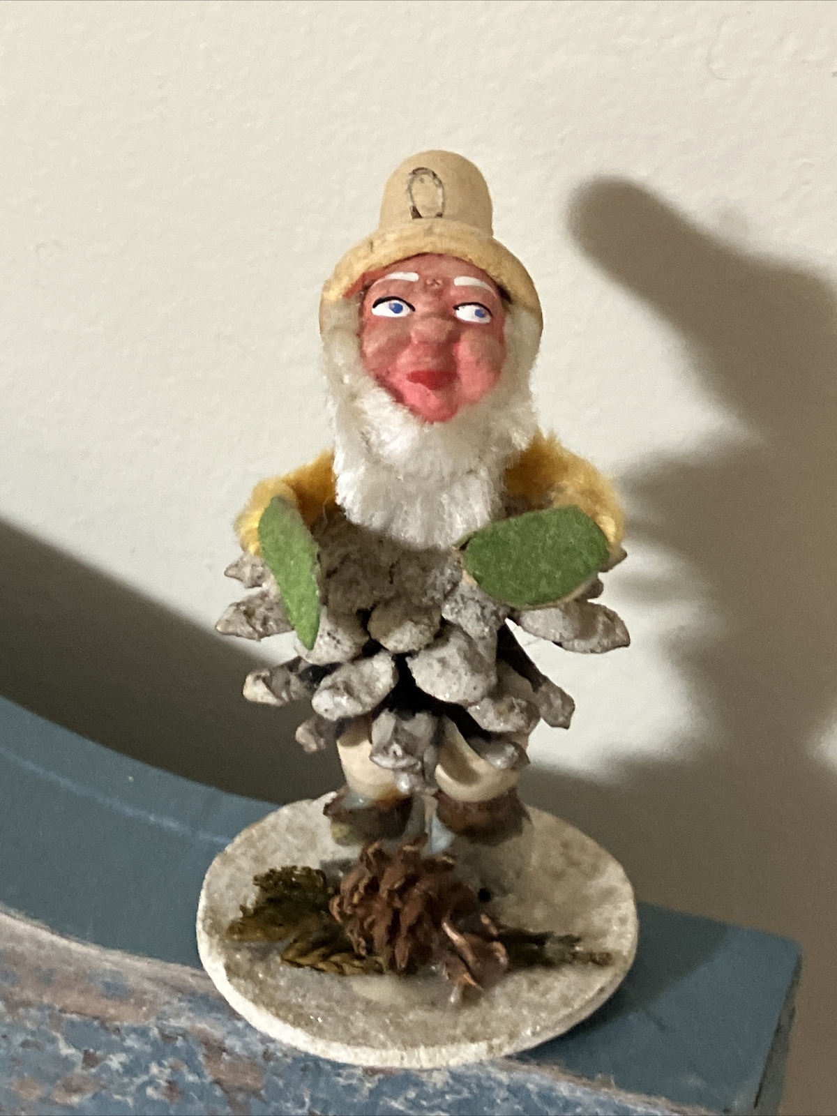 VTG X-MAS Ornament Rare Camping Putz Gnome Pinecone Chenille West ...