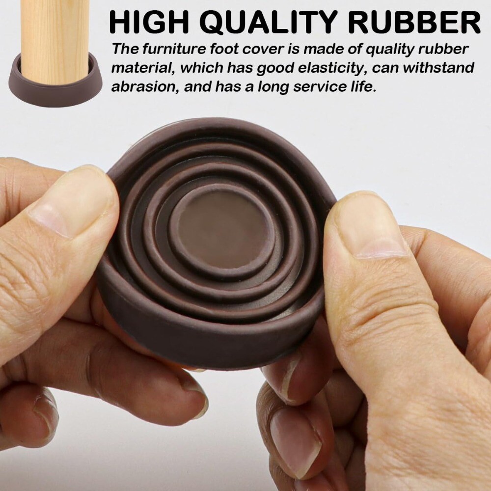 Rubber Round Leg Mats Brown Wear Resistance Chair Foot Mats Worker | eBay
