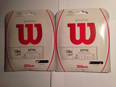 New Ripspin tennis string 16 ga blk(same as revolve poly) pk of 2 sets ...