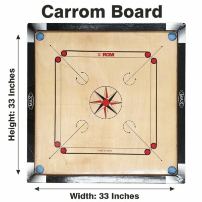 Carrom Board 33"x33" Coins & Striker Set Great Quality Family Game NEW ...