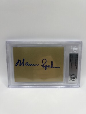 Warren Spahn Signed 1981-89 Hall Of Fame Metallic Plaque Card Beckett ...