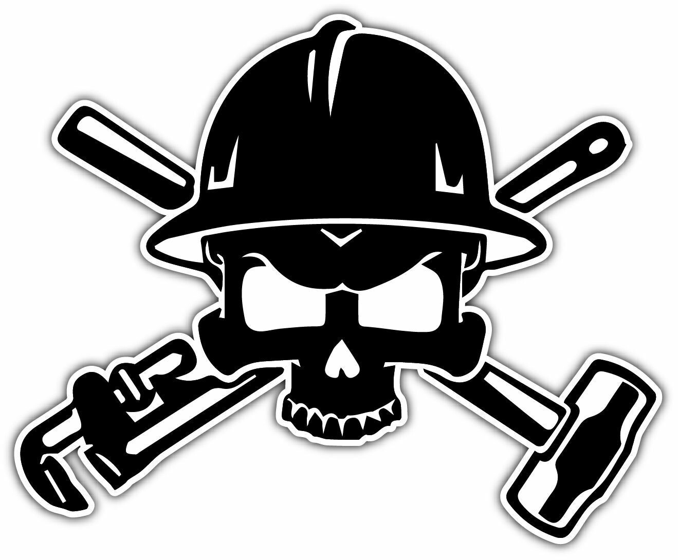 Rigger Oil Field Worker Crossbones Helmet Car Bumper Vinyl Sticker ...