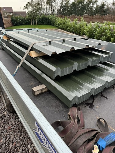 Box Profile Juniper Green Roofing Sheets 8ft 1 Metre Cover | eBay UK