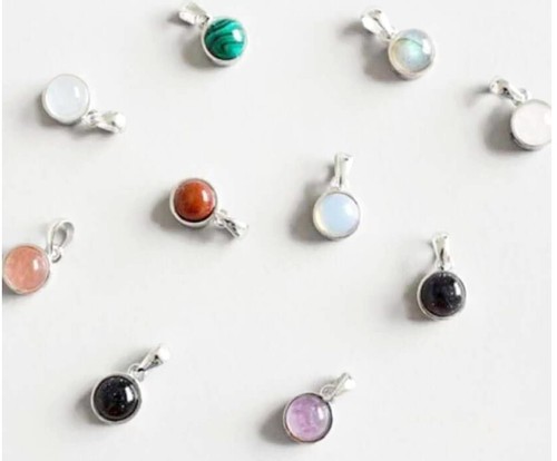 Natural Solitaire Crystal Gemstones Set in Real Sterling Silver 18 or ...