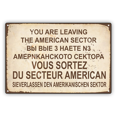 You Are Leaving The American Sector Bilingual Languages Vintage ...