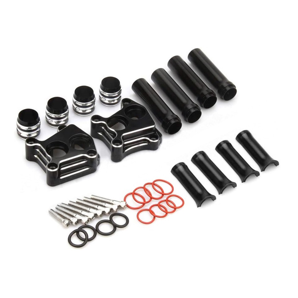 Black Gauge Pushrod Lifter Block Covers for Harley Twin Cam Road King ...