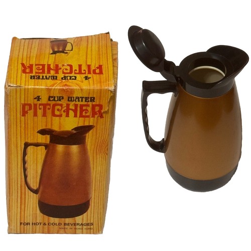 Luby’s Vintage 4 Cup Insulated Pitcher Hot & Cold Black & Gold | eBay