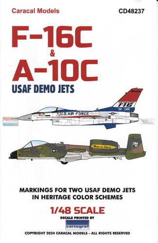 CARCD48237 1:48 Caracal Models Decals - USAF Demo Jets F-16C Falcon & A ...