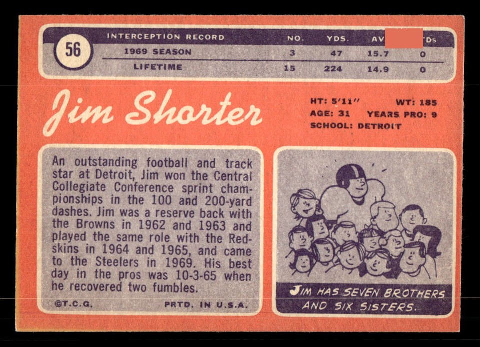 1970 Topps #56 Jim Shorter | eBay