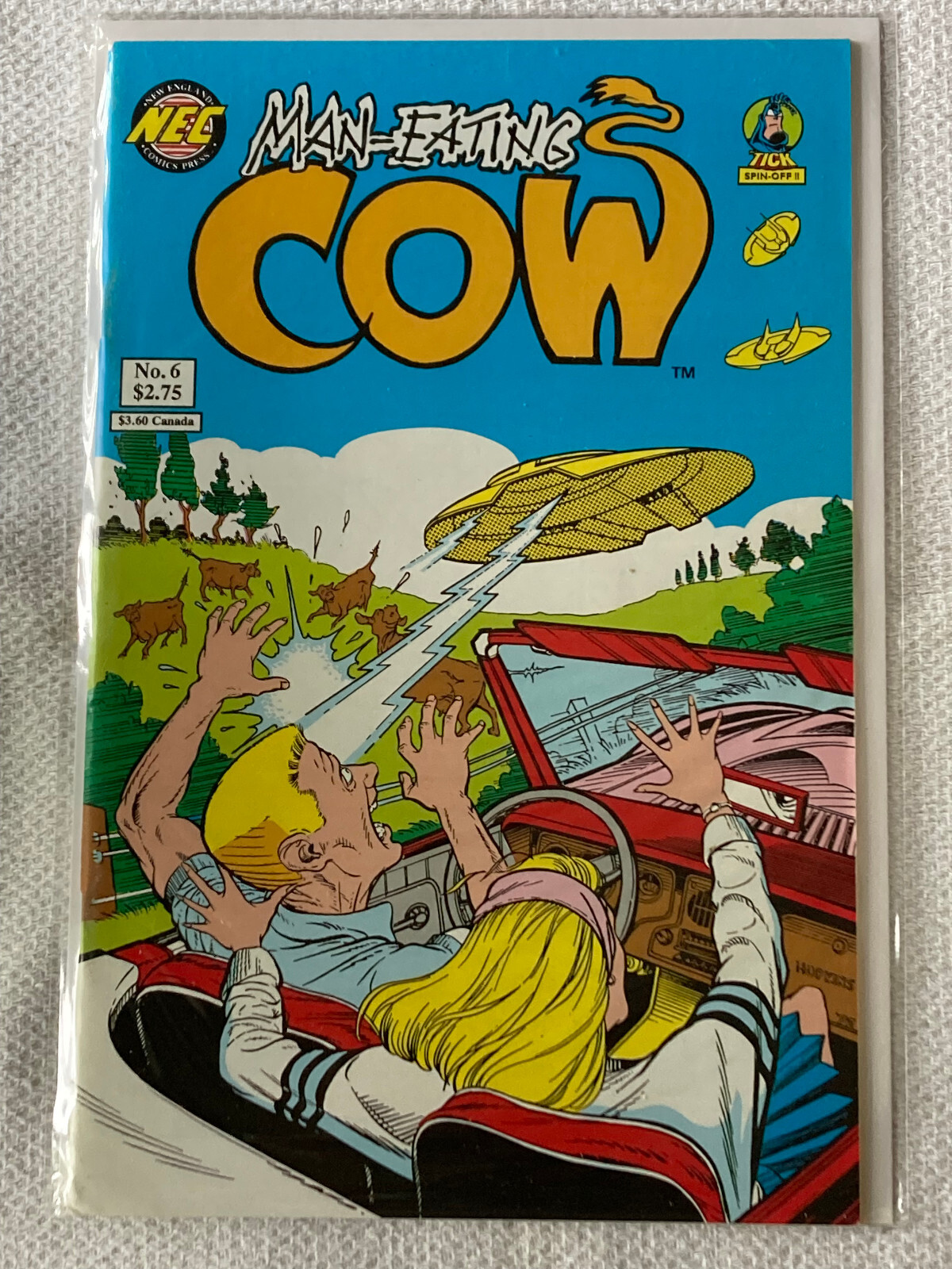 Man-Eating Cow #6 1992 VF/VF+ New England Comics Press Tick Spin-Off ...