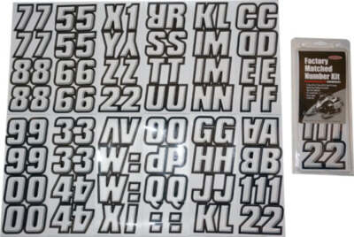 Hardline Snowmobile Lettering Registration Kit 2 in. - 500 Silver/Black ...