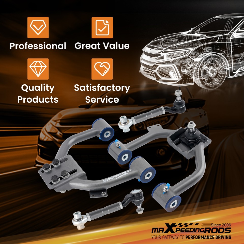 Adjustable Front + Rear Camber Arms Kit For 03-07 Honda Accord 04-08 ...