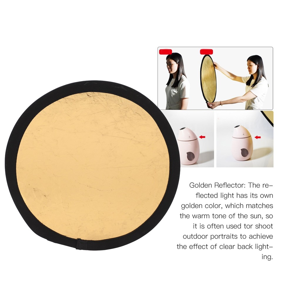 2 In 1 Reflector Light Round Photography Reflector Simple Operation ...