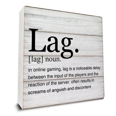 Lag Definition Wooden Box Sign Gamer Gaming Desk Decorative Wooden Sign ...
