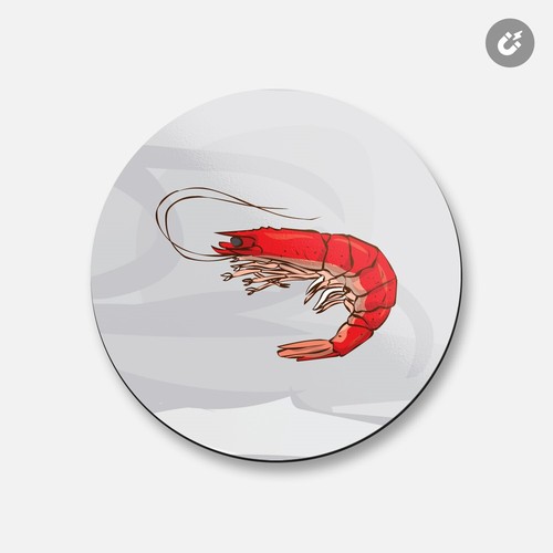 Shrimp Animal | 4'' X 4'' Round Decorative Magnet | eBay