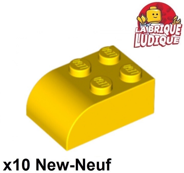 Lego 10x slope curved brique pente curved 3x2 arrondi jaune/yellow 6215 ...