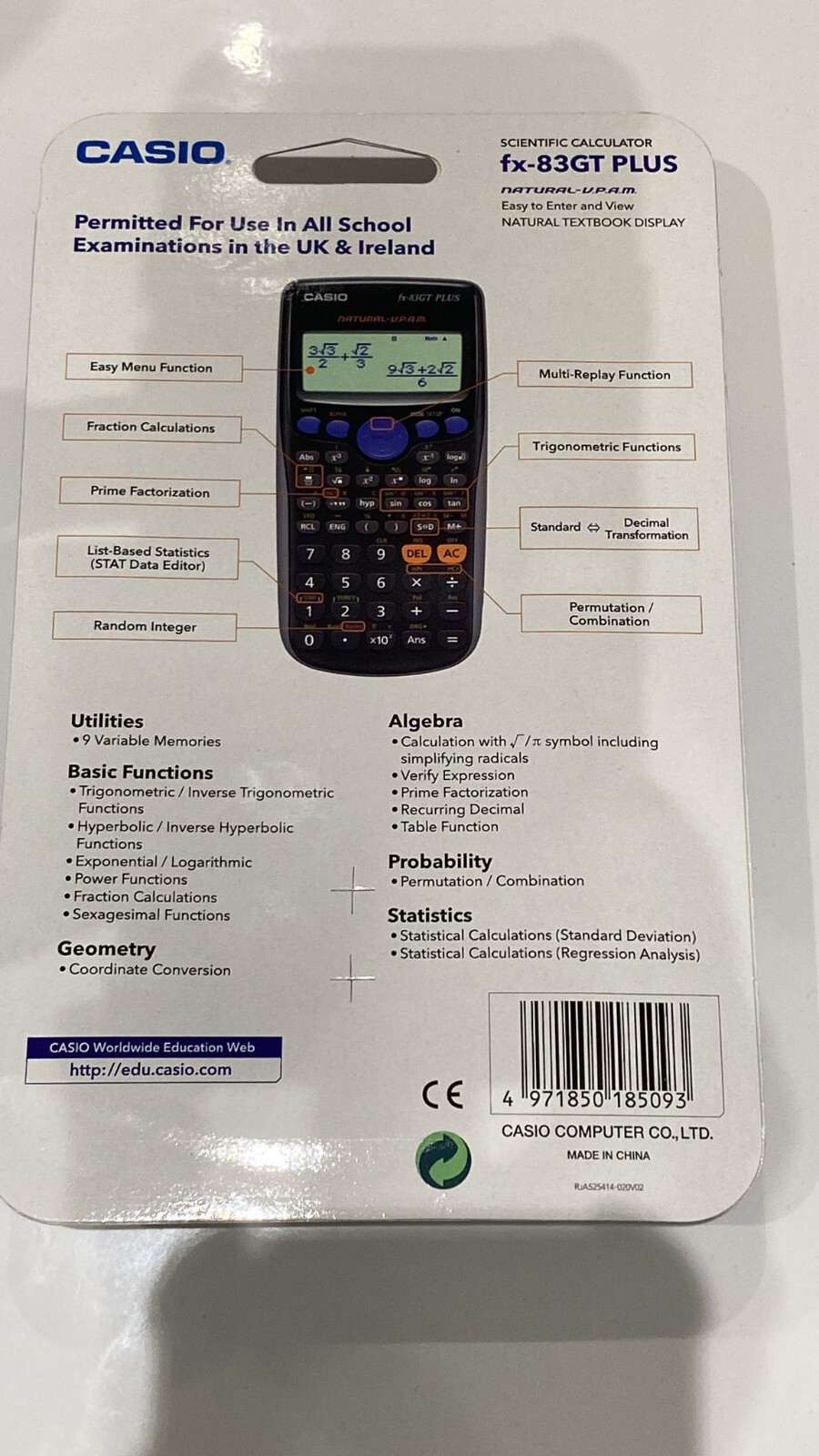 Casio (FX-83GT Plus) Scientific Calculator 4971850185093 | eBay UK