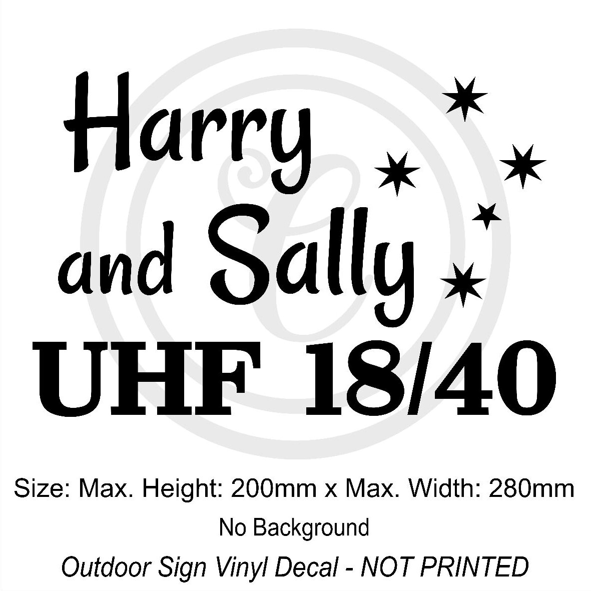 Your Names UHF-18/40 Southern Cross Vinyl Sticker Decal Caravan ...