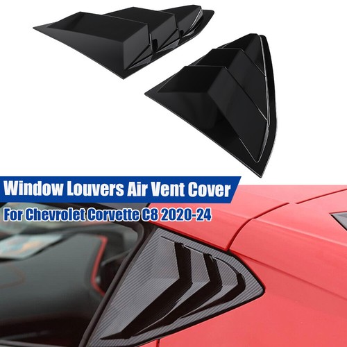 Gloss Black For Chevrolet Corvette C8 2020-24 Side Window Louvers Air ...