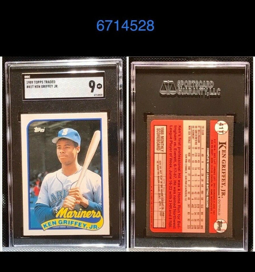 1989 Topps Traded #41T Ken Griffey Jr Rookie RC SGC 9 MINT Razor Sharp ...