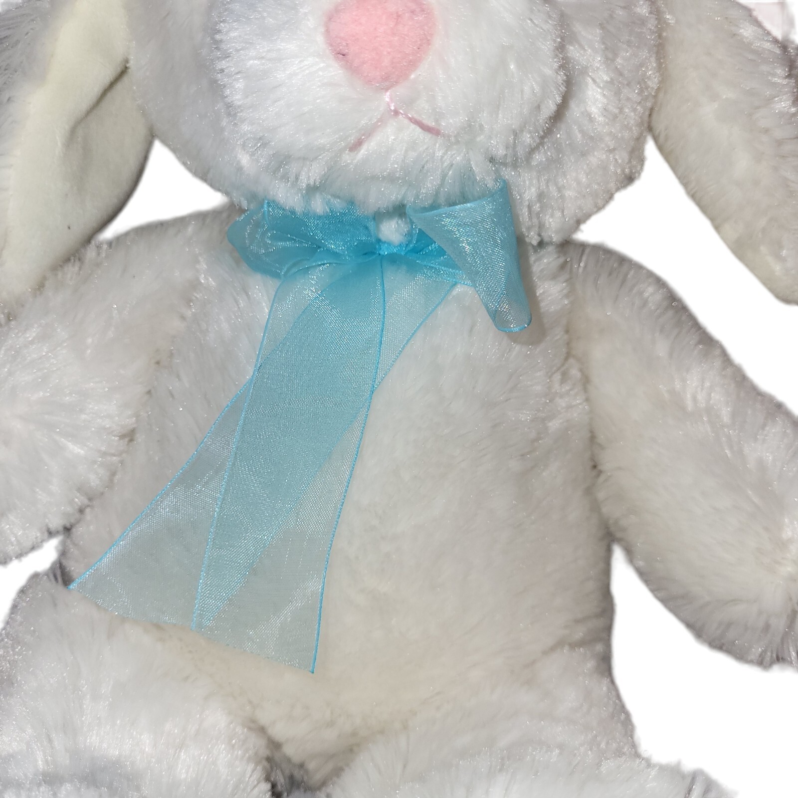 Aurora+Plush+White+Promo+Bunny+Rabbit+Blue+Bow+Stuffed+Animal+Toy+ ...