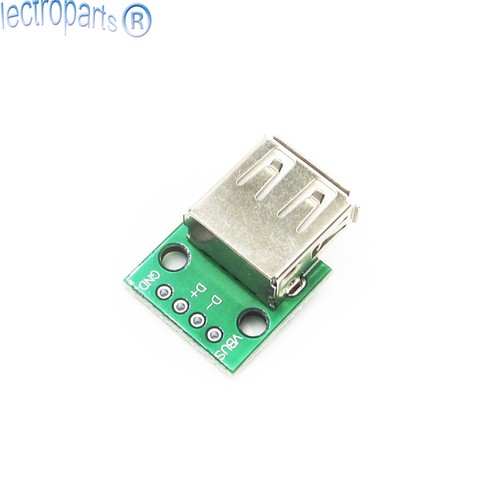 USB Female Port Connector Breakout Board 5V Power 2.54mm Header for ...