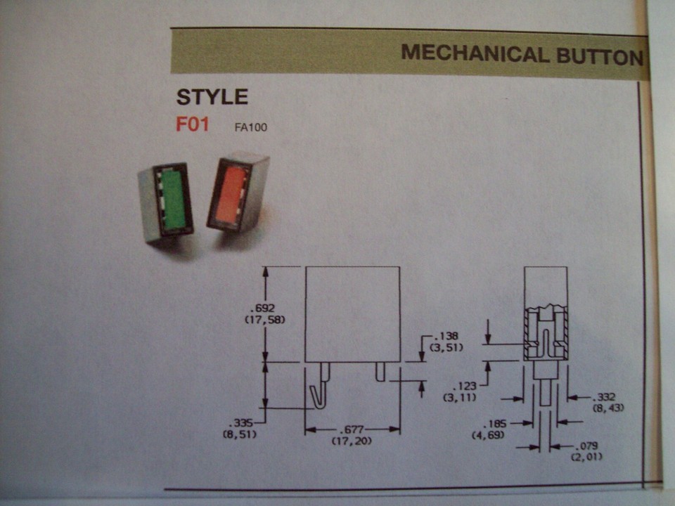 PBN-S6A35-AAG, 6PDT, Push Button Switch w/Chassis & mechanical ...