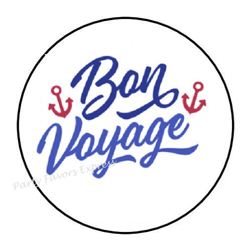 30 BON VOYAGE ENVELOPE SEALS LABELS STICKERS PARTY FAVORS 1.5" ROUND | eBay