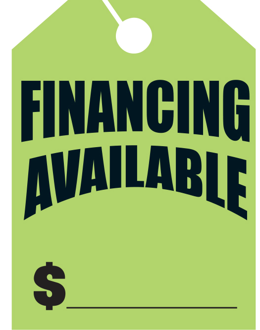 JUMBO CAR DEALER REAR VIEW MIRROR HANG TAGS FINANCING SALE PRICING SIGN ...