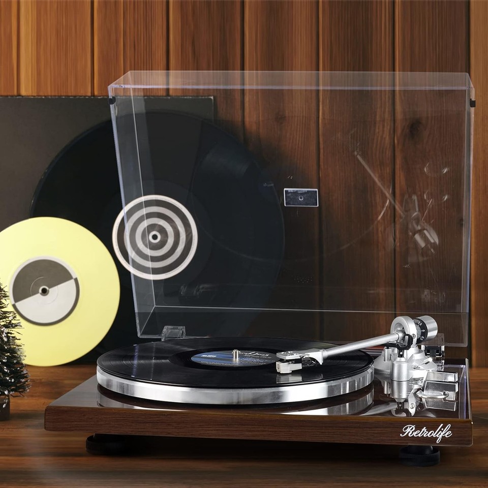 Turntables Belt-Drive Record Player with Wireless Output Connectivity ...