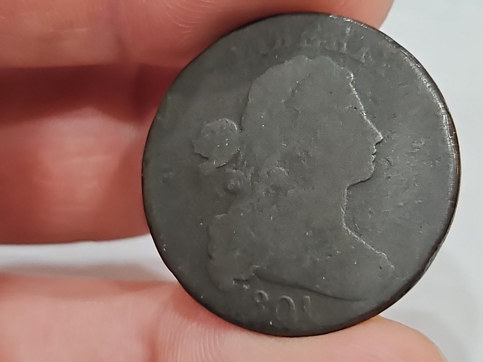 1801 USA Large One Cent Coin United States 1 Large Cent Penny Draped ...