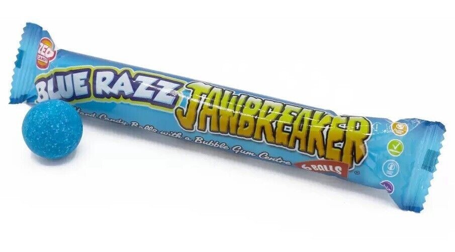 10x Zed Candy Blue Razz Jawbreaker 6 Balls Packs Novelty Bubblegum ...