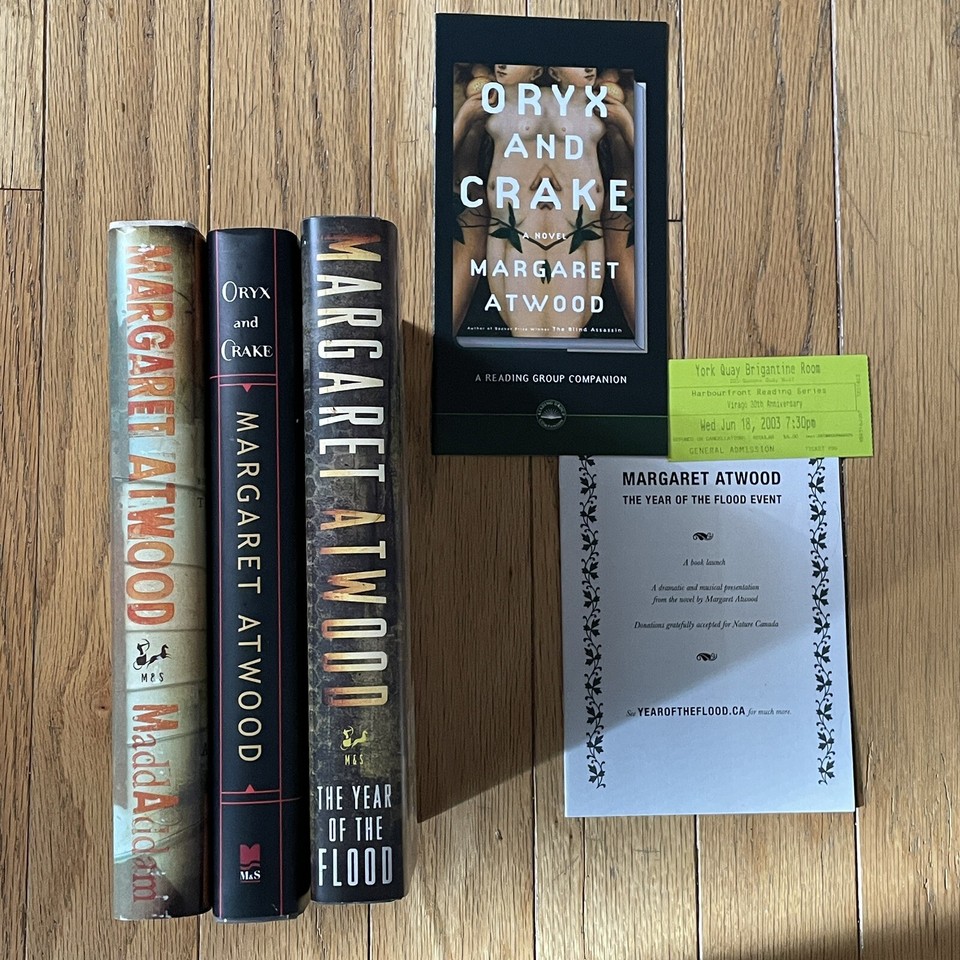 Margaret Atwood MADDADDAM TRILOGY ORYX AND CRAKE THE YEAR Signed 1st ed ...